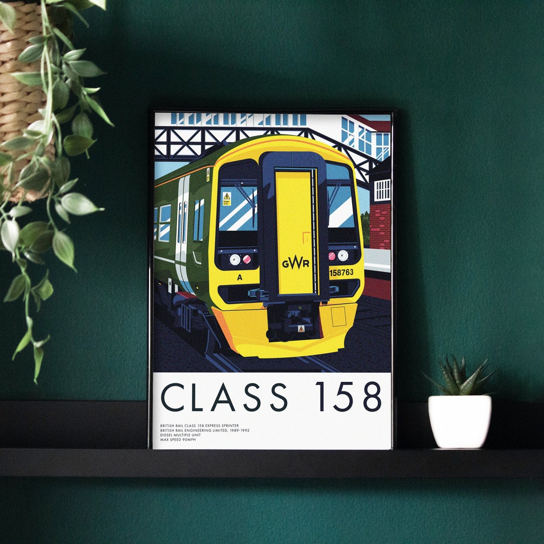 Class 158 DMU Express Sprinter | Train Print Wall Art, Train Decor ...