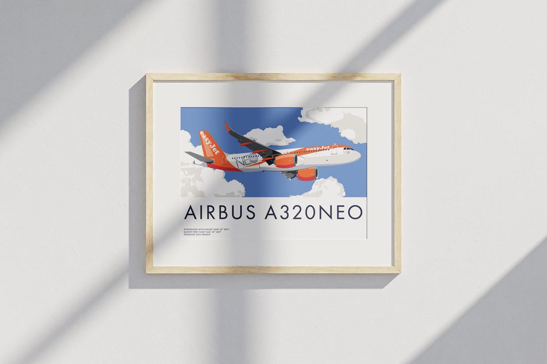Airbus A320neo Print – Easyjet Livery | Modern Aviation Art for Pilots ...