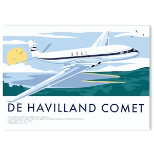 De Havilland Comet 1 Aircraft Print - World's First Jet Airliner Poster ...