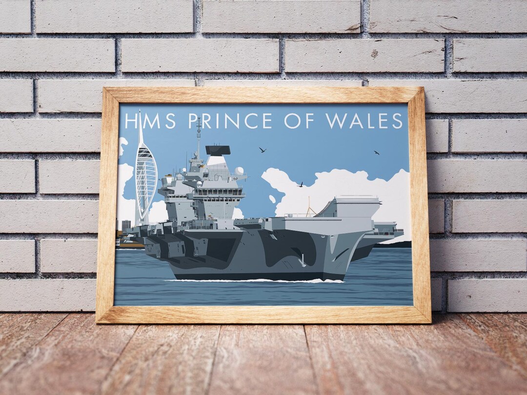 HMS Prince of Wales Aircraft Carrier Poster – Featuring Spinnaker Tower ...