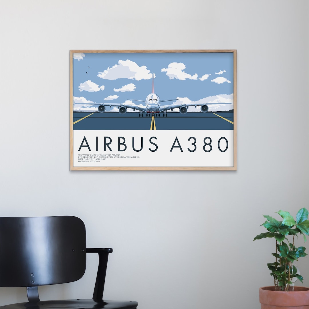 Airbus A380 Super Jumbo Print, Plane Art, Aviation Art, Aviation Poster ...