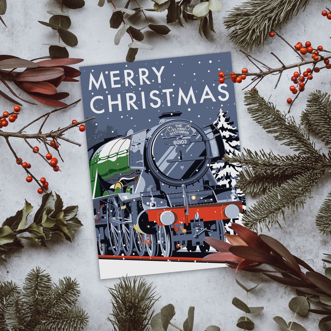 Flying Scotsman Train Christmas Card - Etsy