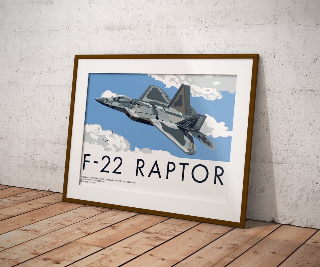 Lockheed Martin F-22 Raptor Supersonic Stealth Fighter Aircraft Poster ...