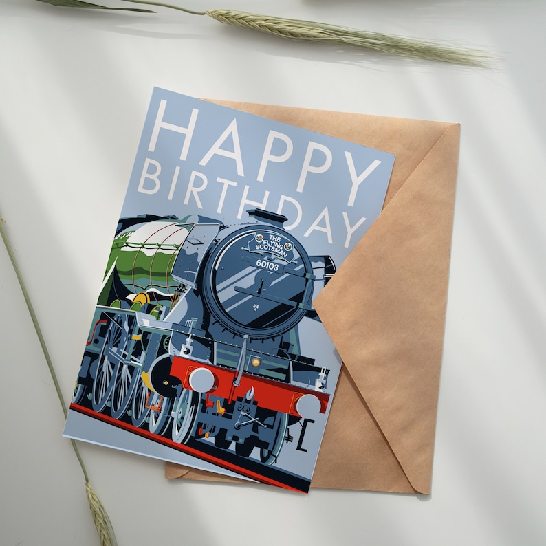 Flying Scotsman Birthday Card - LNER Class A3 Steam Locomotive | Train ...