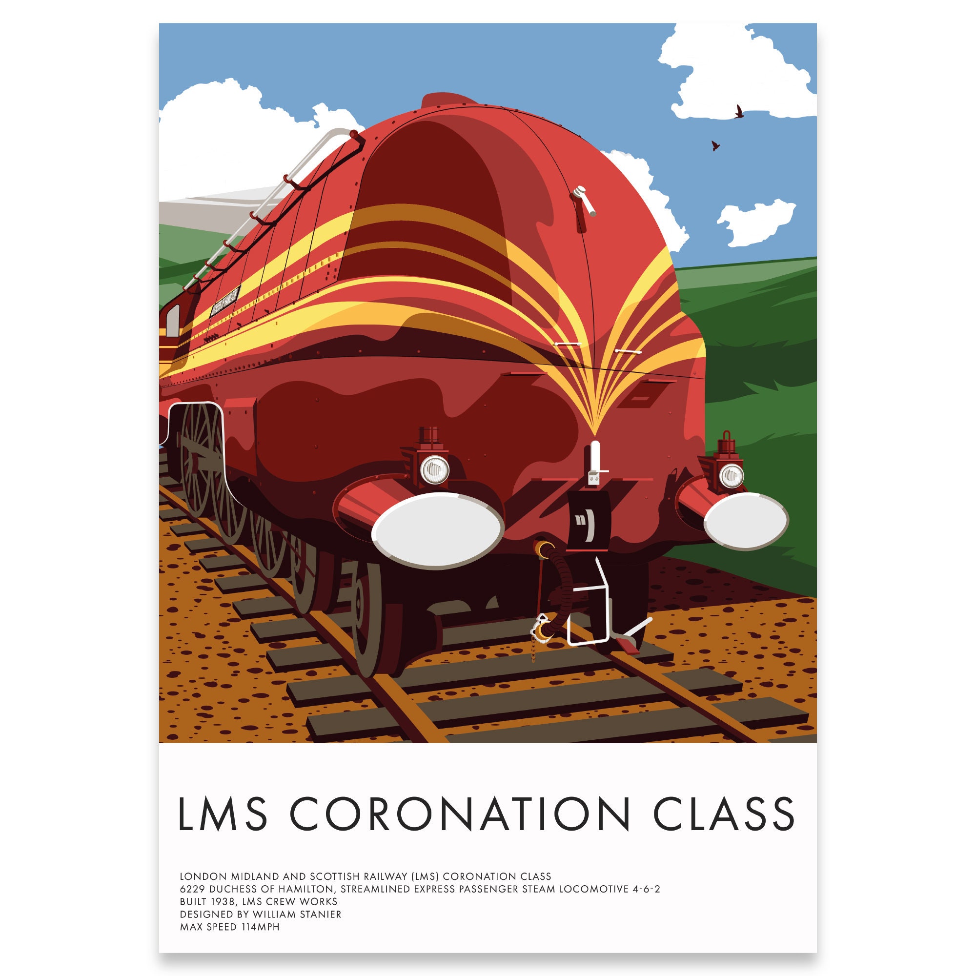 LMS Coronation Class Locomotive Train Print Train Wall Art - Etsy