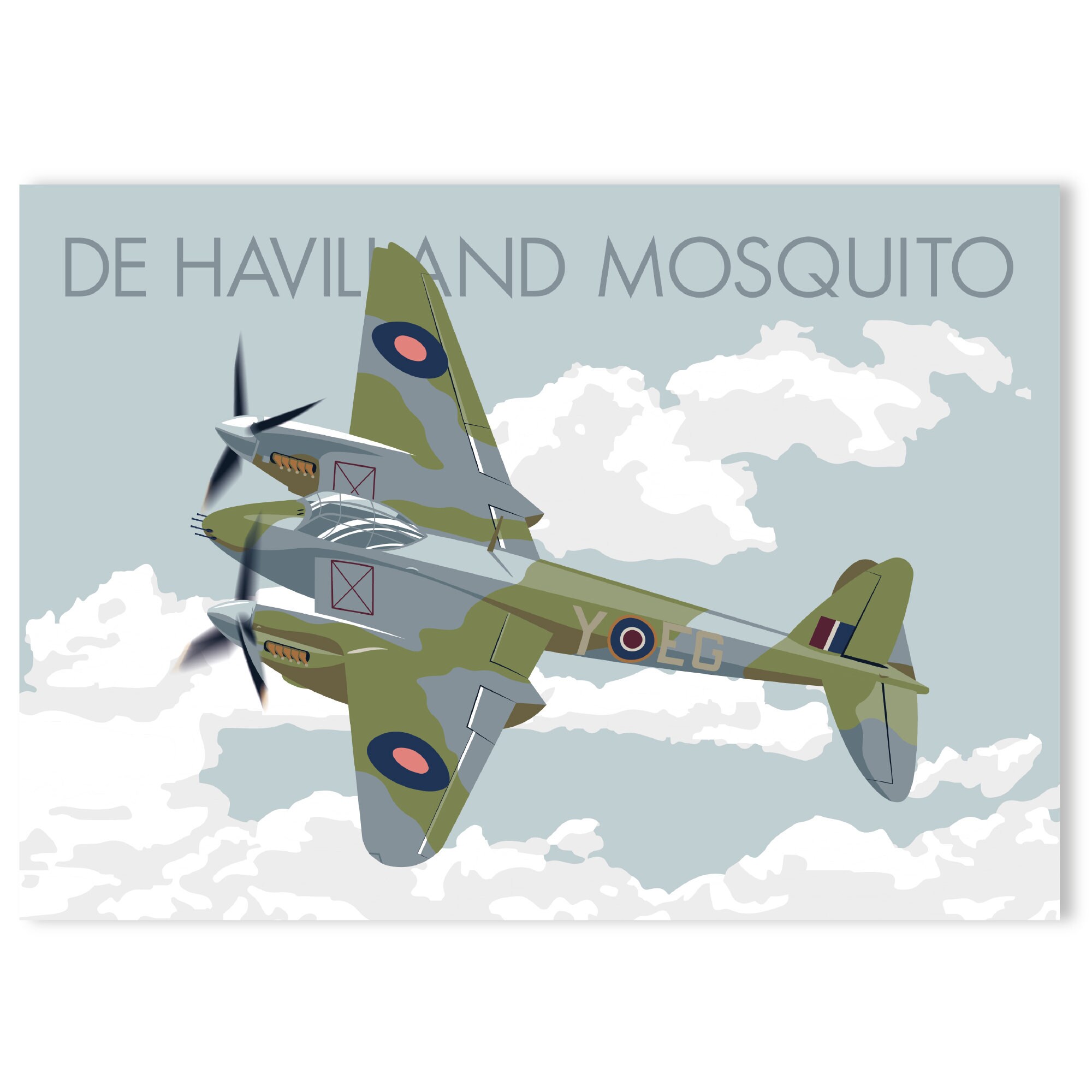 4 Bundle Aircraft Print - Spitfire, Lancaster, Hurricane & Mosquito ...