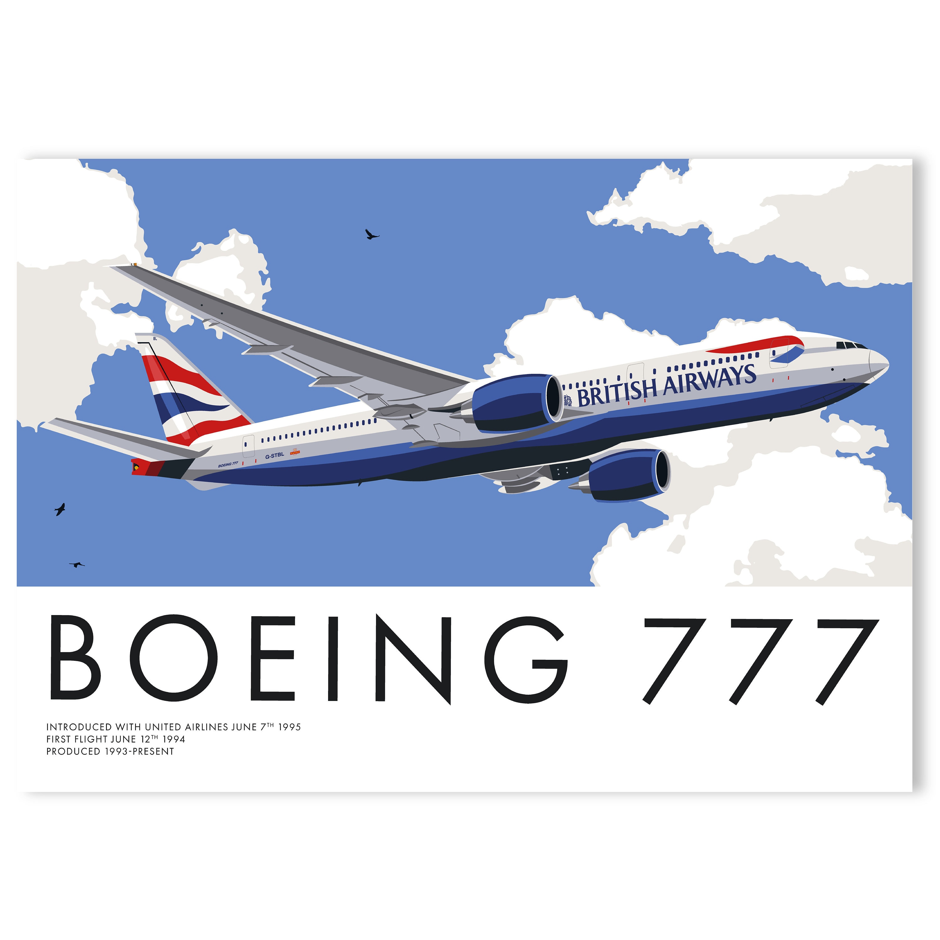 Boeing 777 British Airways Livery Plane Art Aviation Art - Etsy UK