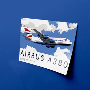 2 Pack Bundle: Airbus A380 & Airbus 350 in British Airways Livery Print ...