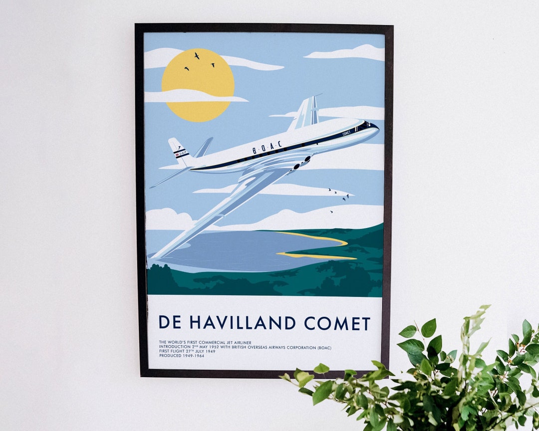 De Havilland Comet 1 Aircraft Print - World's First Jet Airliner Poster ...
