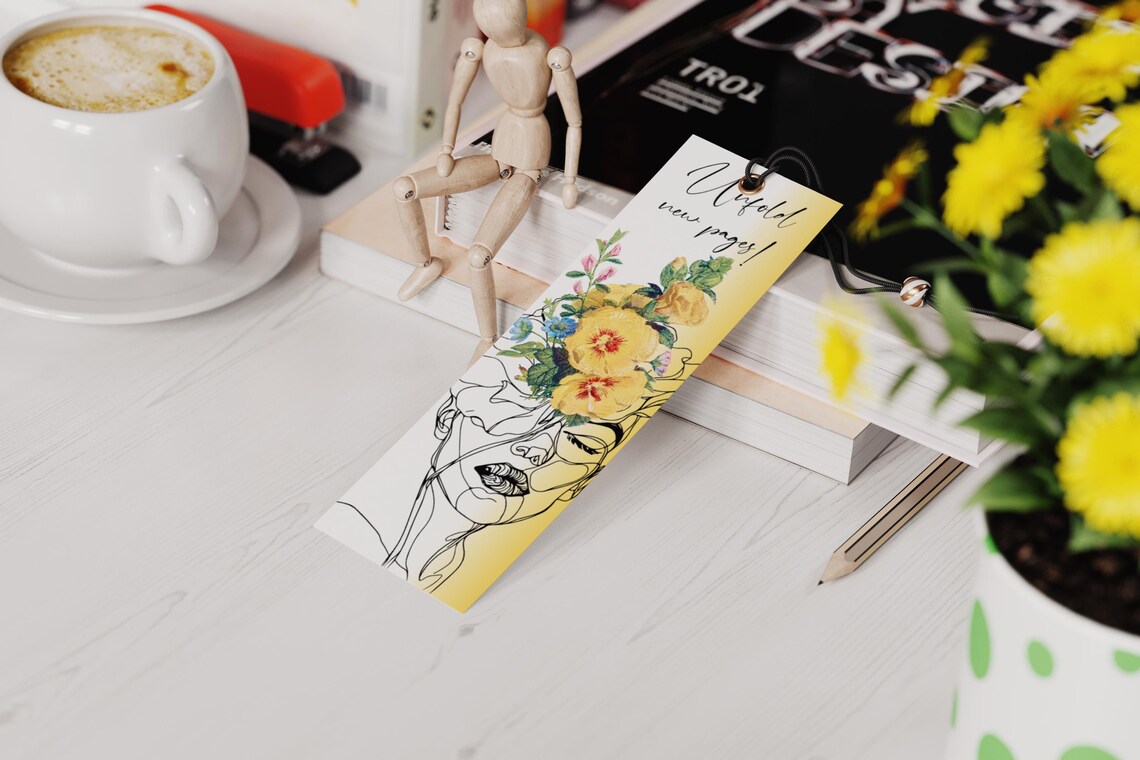 Floral Face Printable Bookmarks, Flowers & Pages Feed the Soul, Digital ...