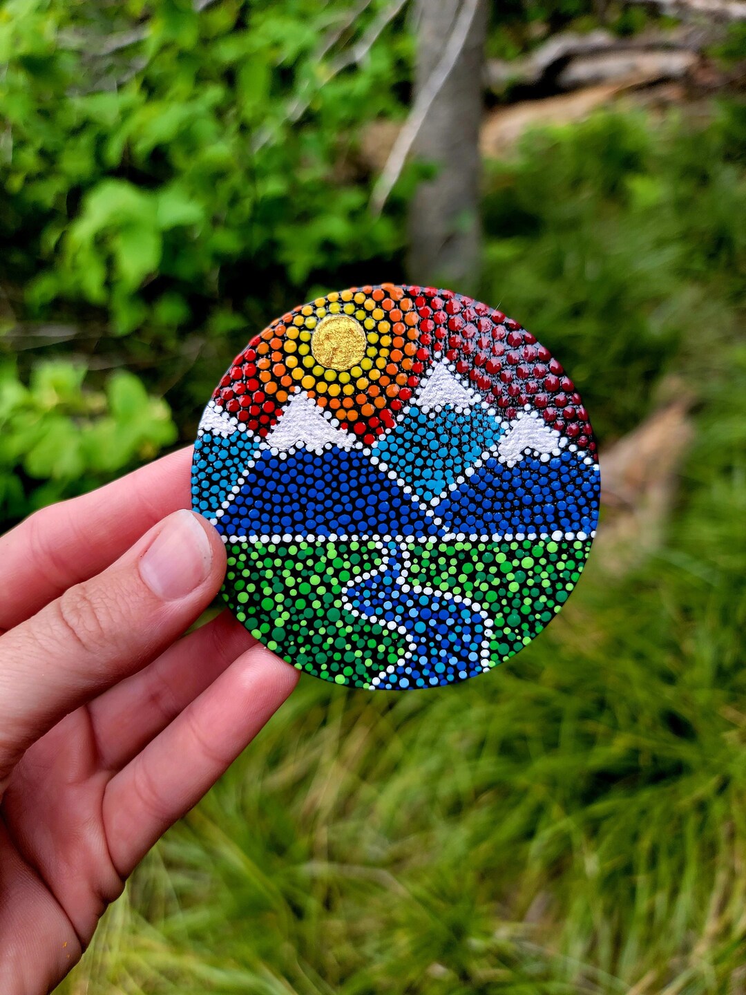 Mountain Magnet, Outdoors, Mountains, Hand Painted, Unique, Gifts ...