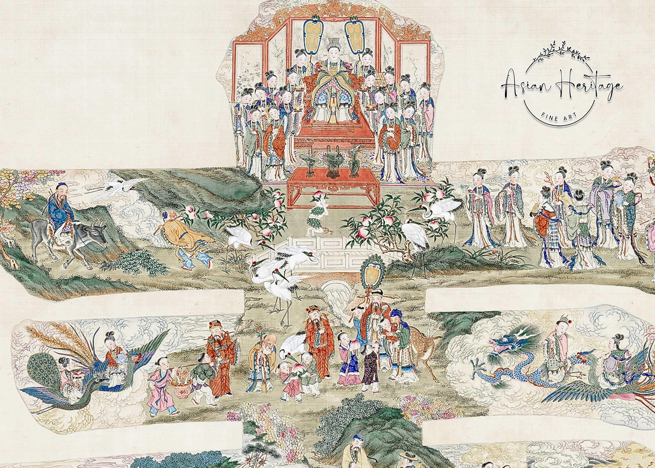 Birthday Ceremony in the Palace Chinese Character Ancient Wall Art ...
