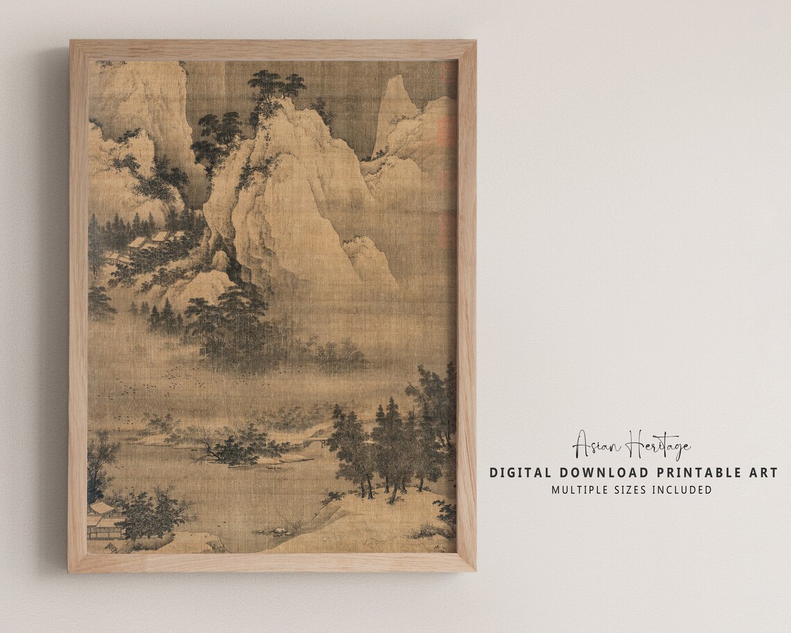 Forest and Mountains Chinese Ancient Wall Art Antique - Etsy