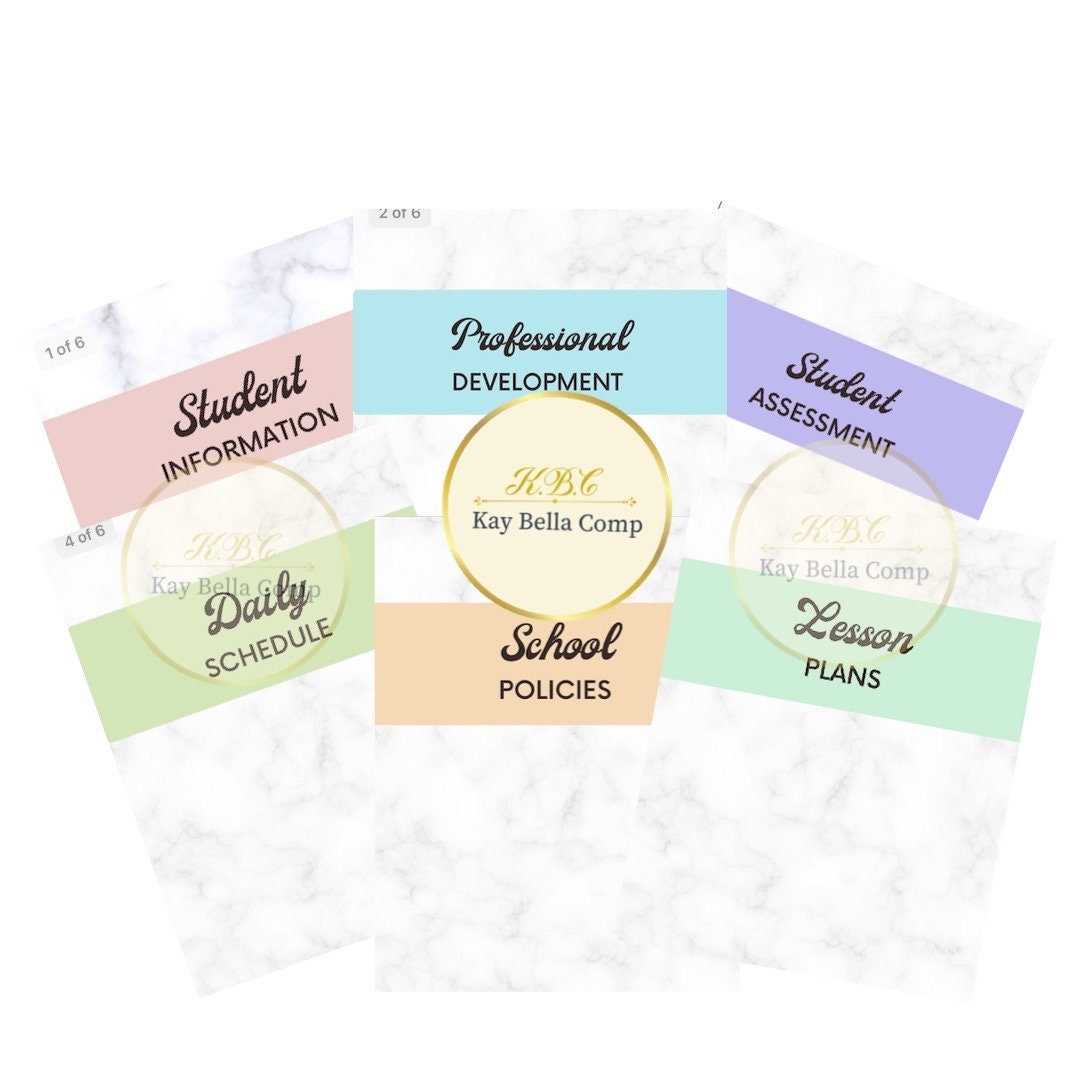 Grey Marble Teacher Binder Cover/ Teacher Subject Divider/ Digital ...