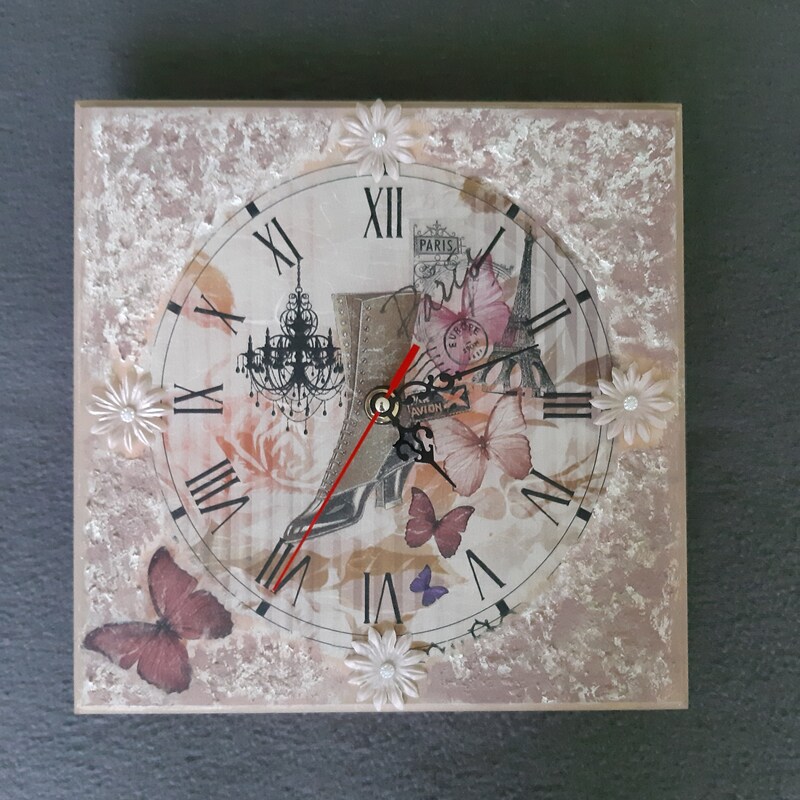 Decoupage Clock - Etsy
