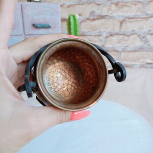 Wrought Copper Cauldron, Small Copper Pot With Handle, Wrought Copper ...