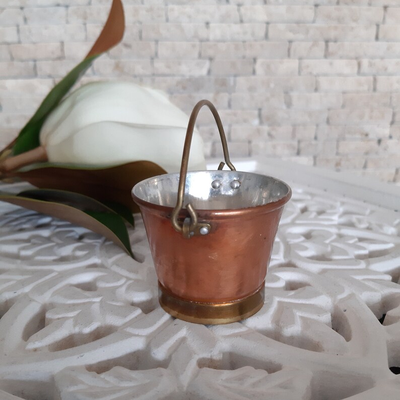 Mini Copper Bucket, Decorative Copper Vessel, Rustic Copper Decor ...