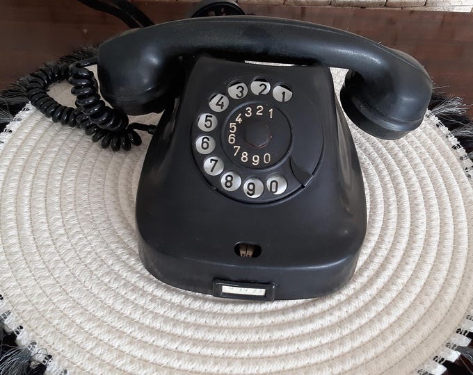 Vintage Black Rotary Phone- Decor Only - Etsy