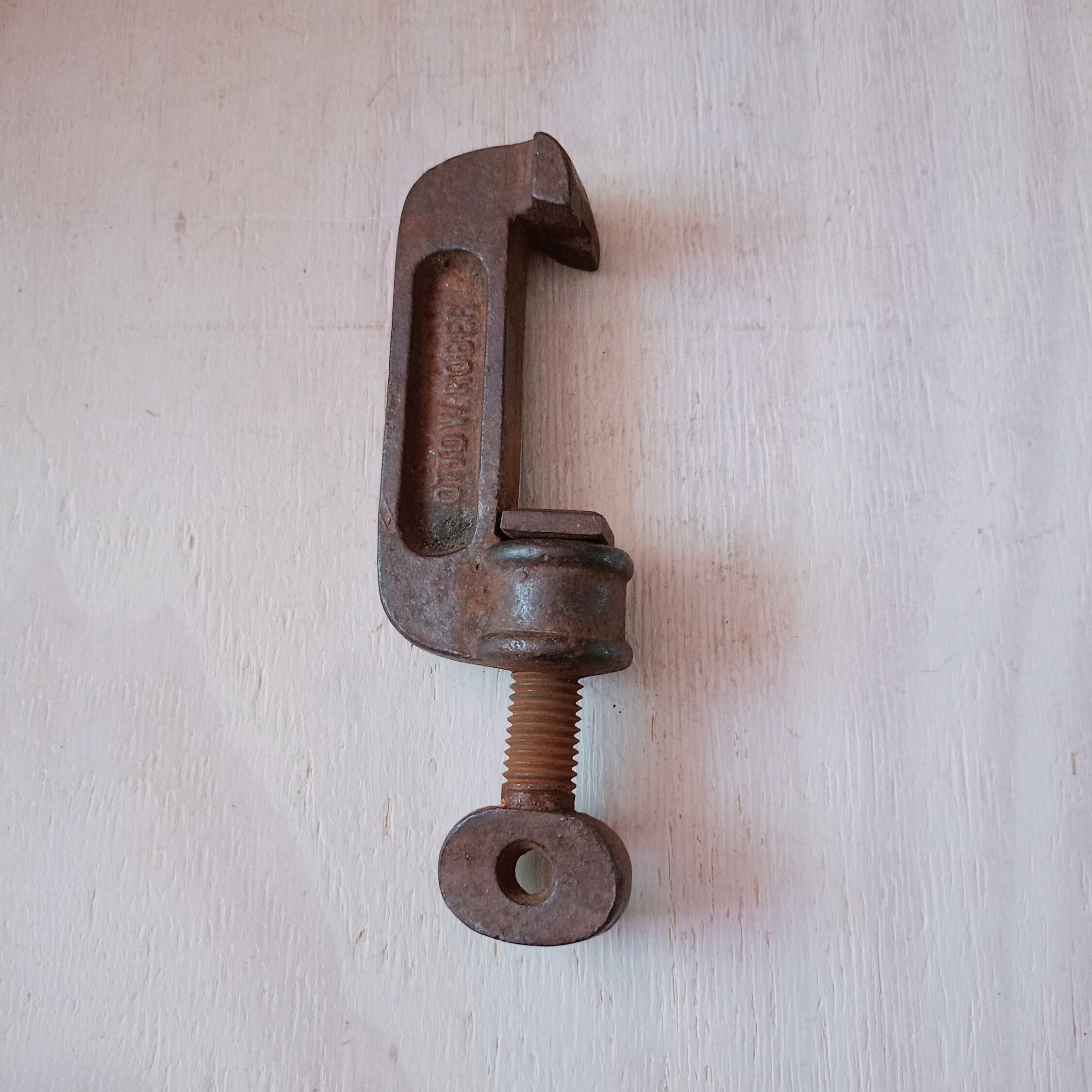 Rusty Old Clamp With Set Screw, Extreme Tightening, Old Steel Vise ...