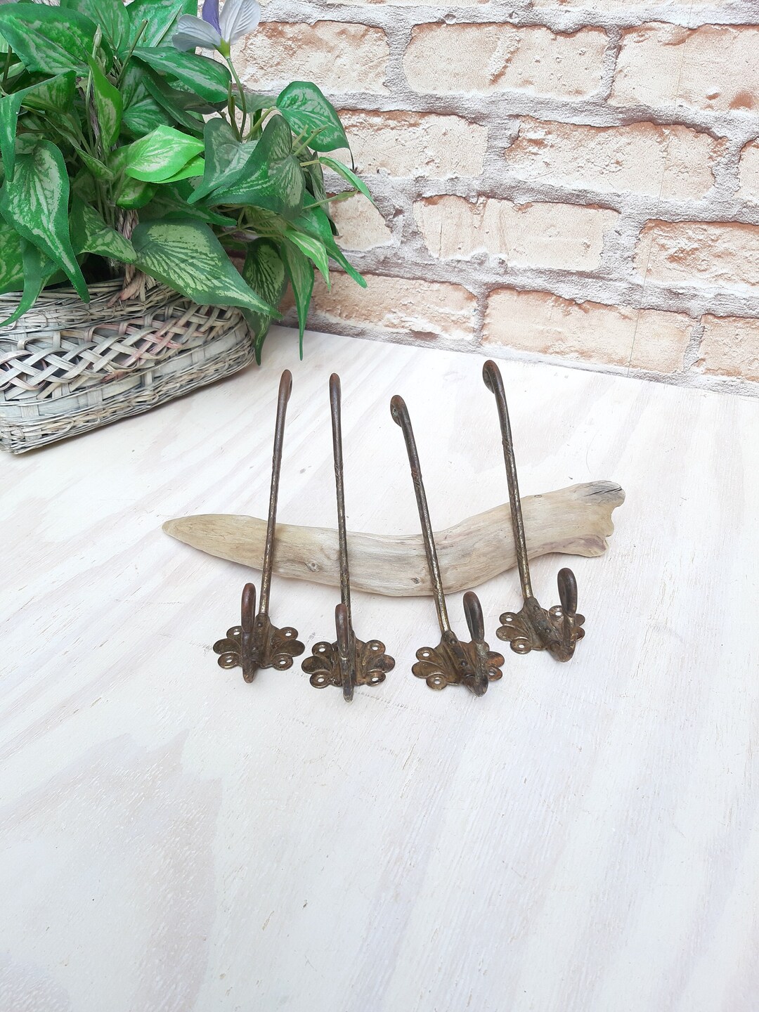 Vintage Double Hook, 4 Metal Coat Hooks, Retro Hangers. - Etsy