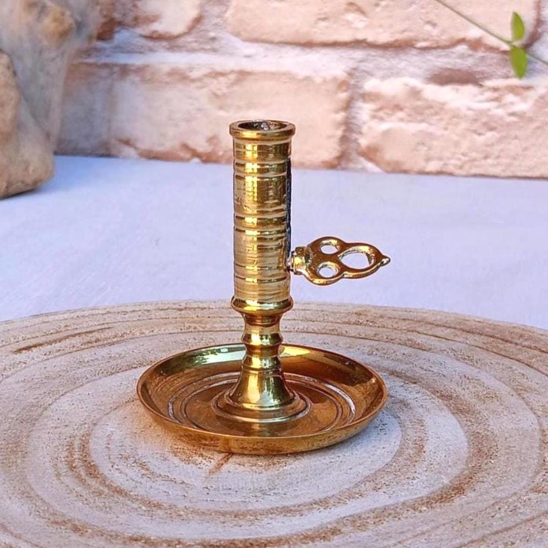 Vintage Brass Candlestick, Adjustable Candlestick, Miniature Lift-up ...