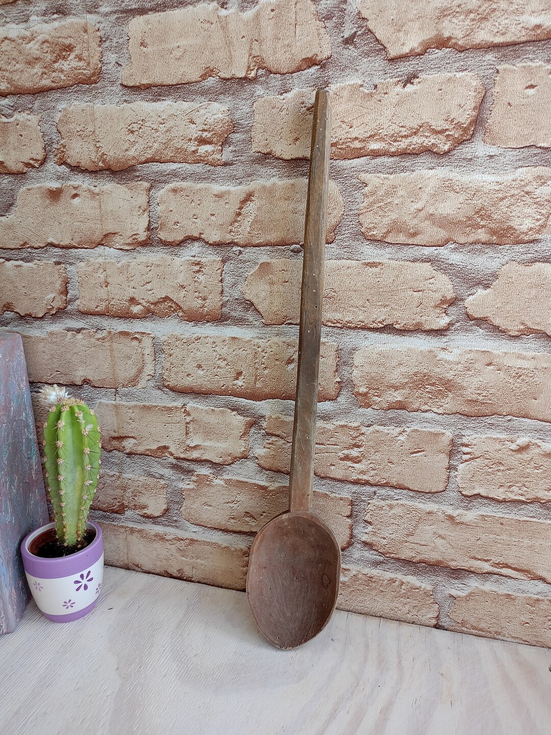 Old Wooden Spoon. Handmade Stirring Spoon. Wooden Stirrer. Retro ...