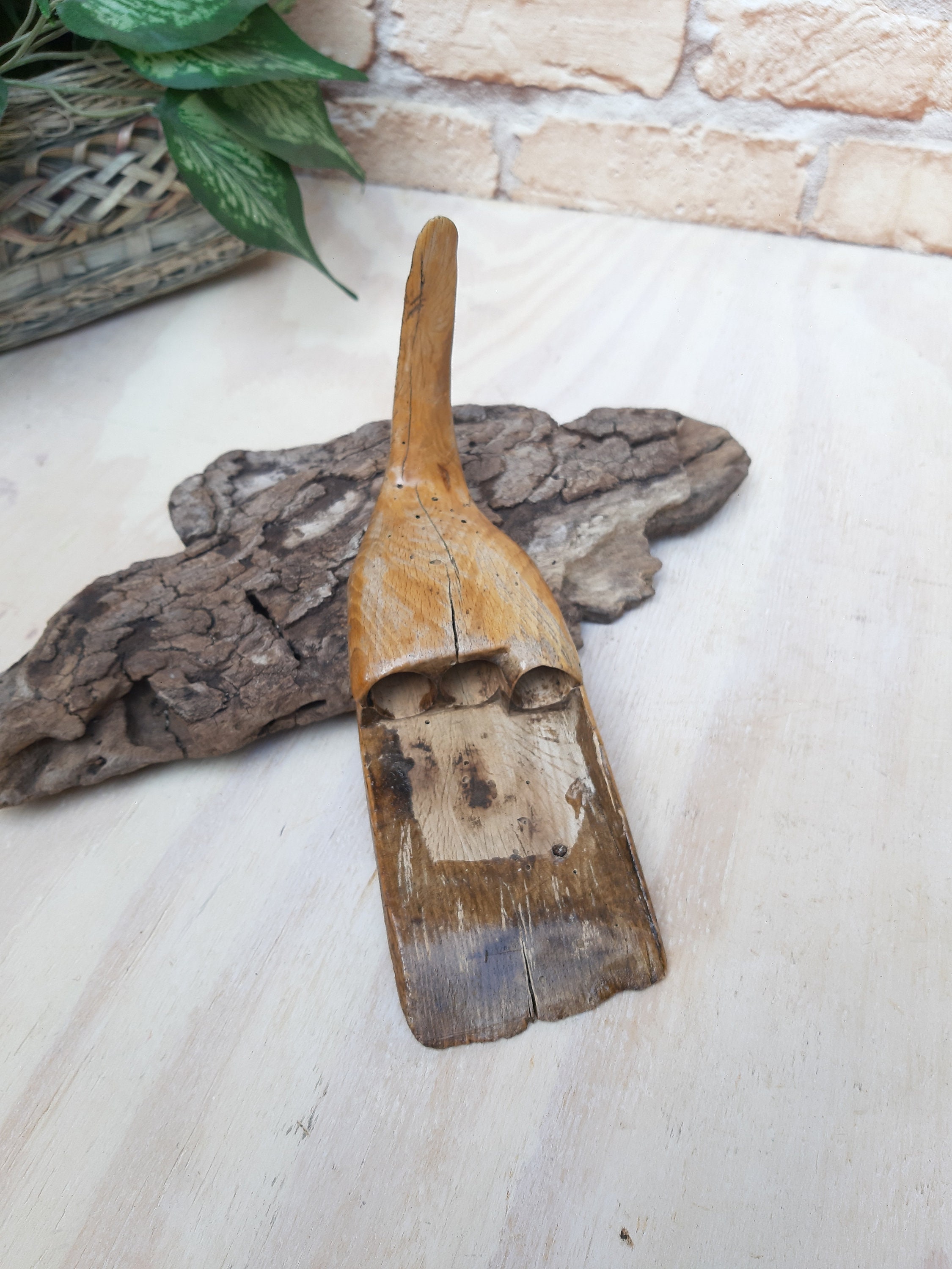 Vintage Harvest Hook, Primitive Wooden Hook, Farm Hand Harvest Tool ...