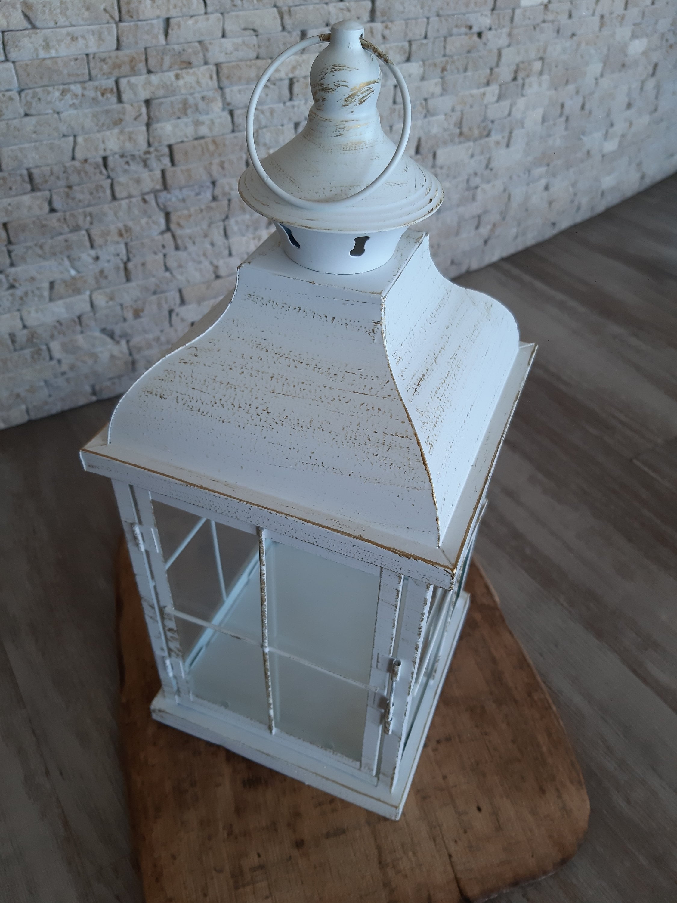 Iron White Lantern. Candle Lantern. Windproof Porch Candle Holder. Home ...