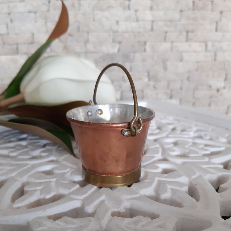 Mini Copper Bucket, Decorative Copper Vessel, Rustic Copper Decor ...