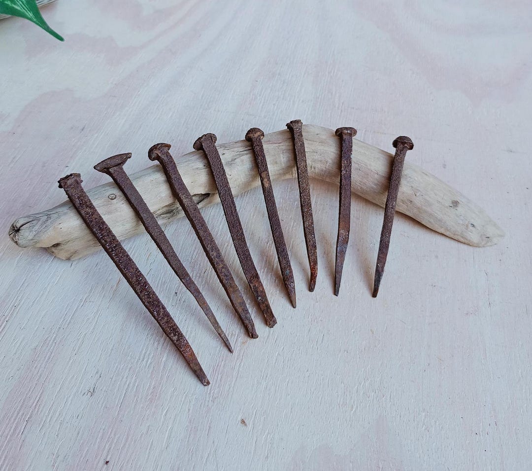 Old Rusty Nails,wrought Iron Nails, Vintage Iron Nails, Blacksmith ...