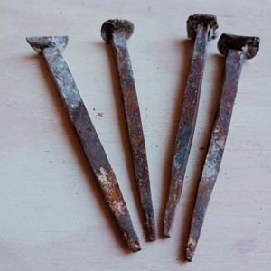 Vintage Wrought Iron Nails, Iron Nails, Blacksmith Nails, Rusty Metal ...