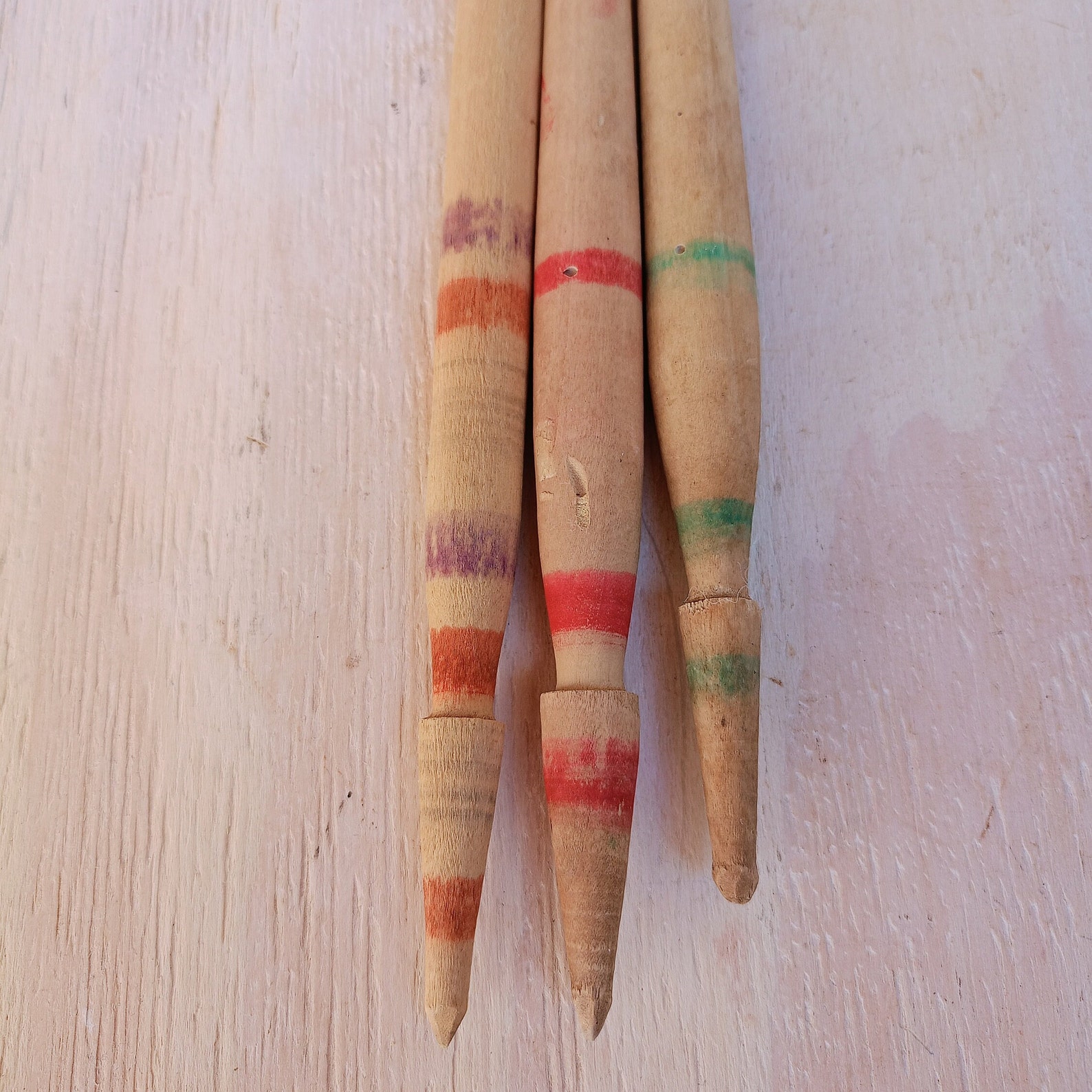 Vintage Wool Spindles, 3old Wooden Spindles, Wool Spinning, Rustic Home ...