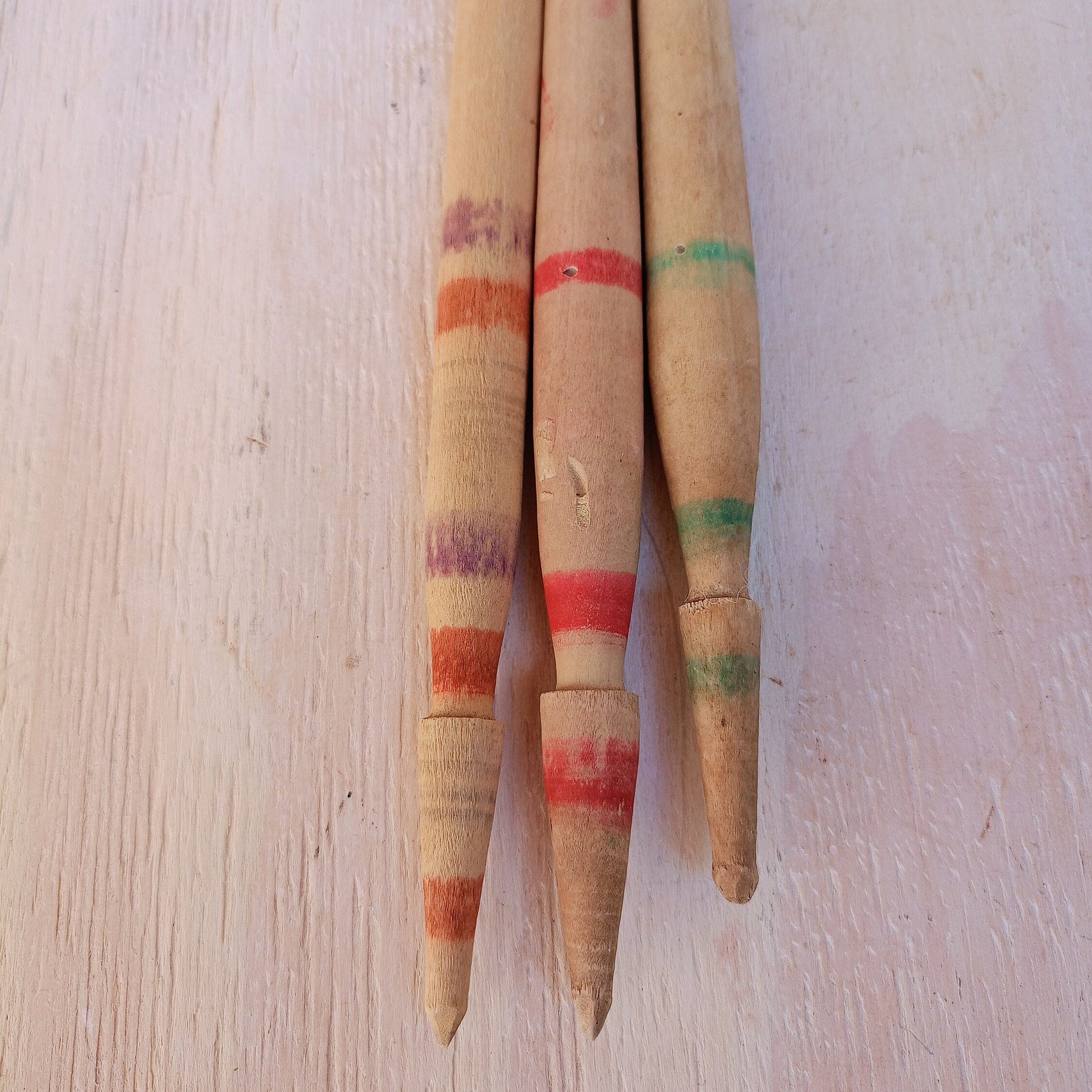 Vintage Wool Spindles, 3old Wooden Spindles, Wool Spinning, Rustic Home ...