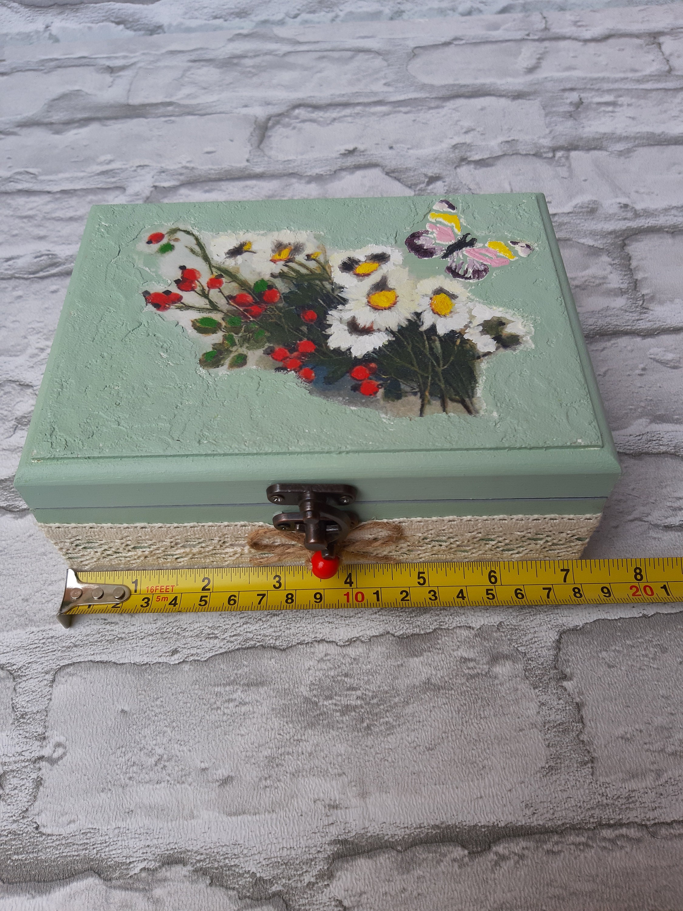 Jewelry Box. Souvenir Box. Embossed Box. Green Box. Wooden Box. A Box ...