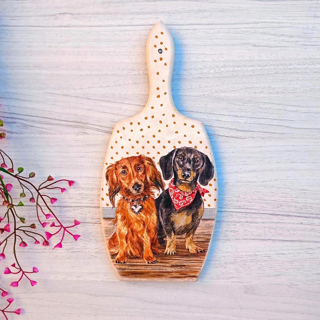 Wooden Panel With Dogs, Wall Decor, Decorated Board, Dogs, Decoupage - Etsy