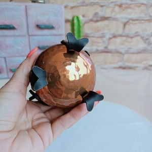 Wrought Copper Cauldron, Small Copper Pot With Handle, Wrought Copper ...