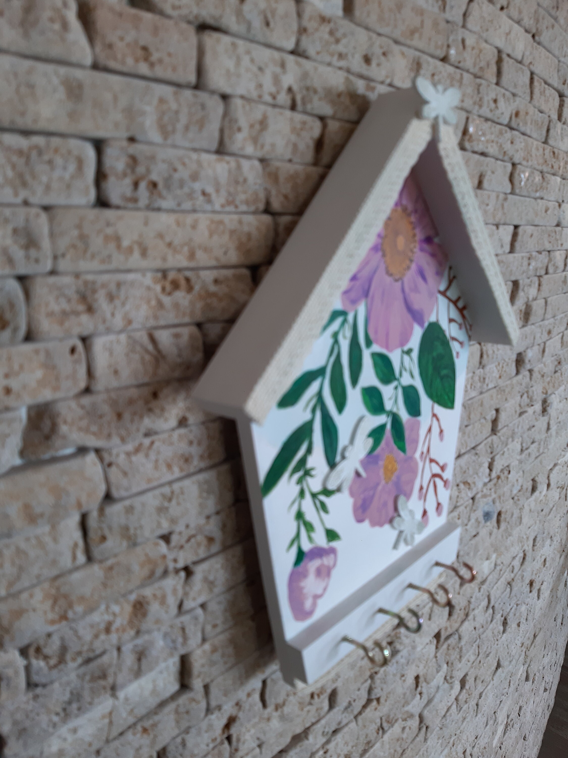 Wooden House for Keys. Key Holder for Wall. Family Hanger. - Etsy