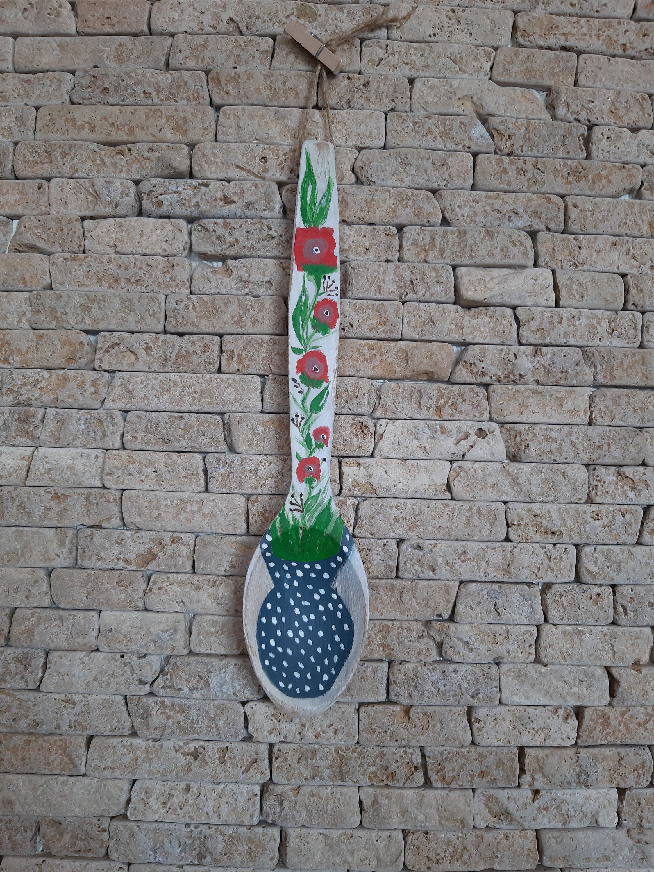 Decorative Wooden Spoon. Painted Spoon. Kitchen Decor. Spoon With ...