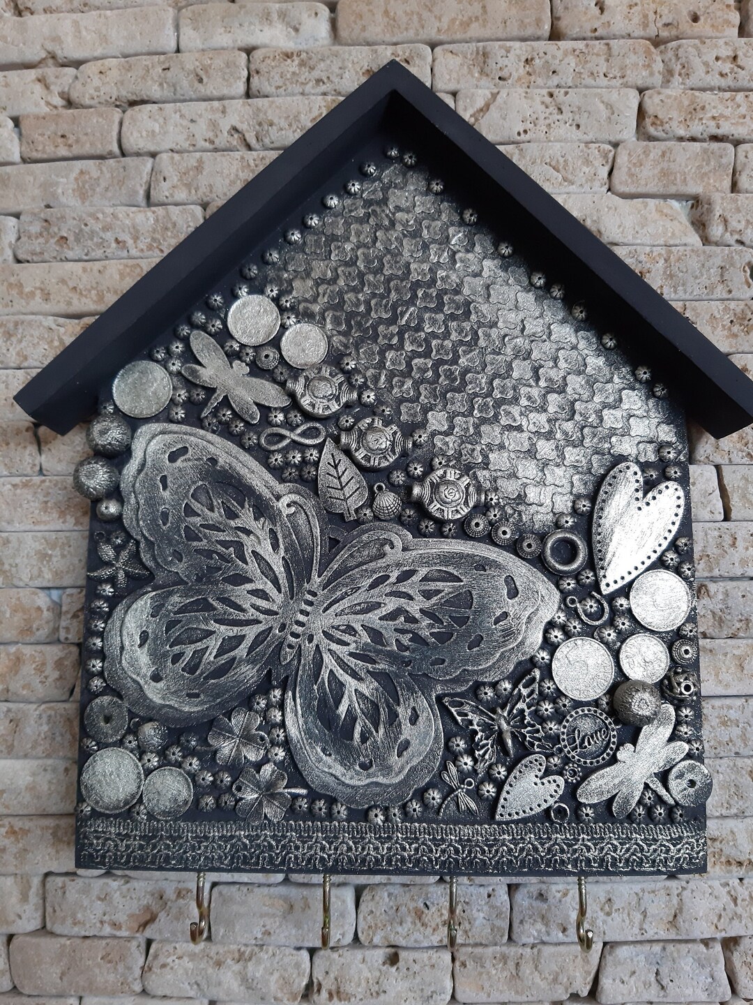 Wooden House for Keys. Key Holder for Wall. Family Hanger. - Etsy