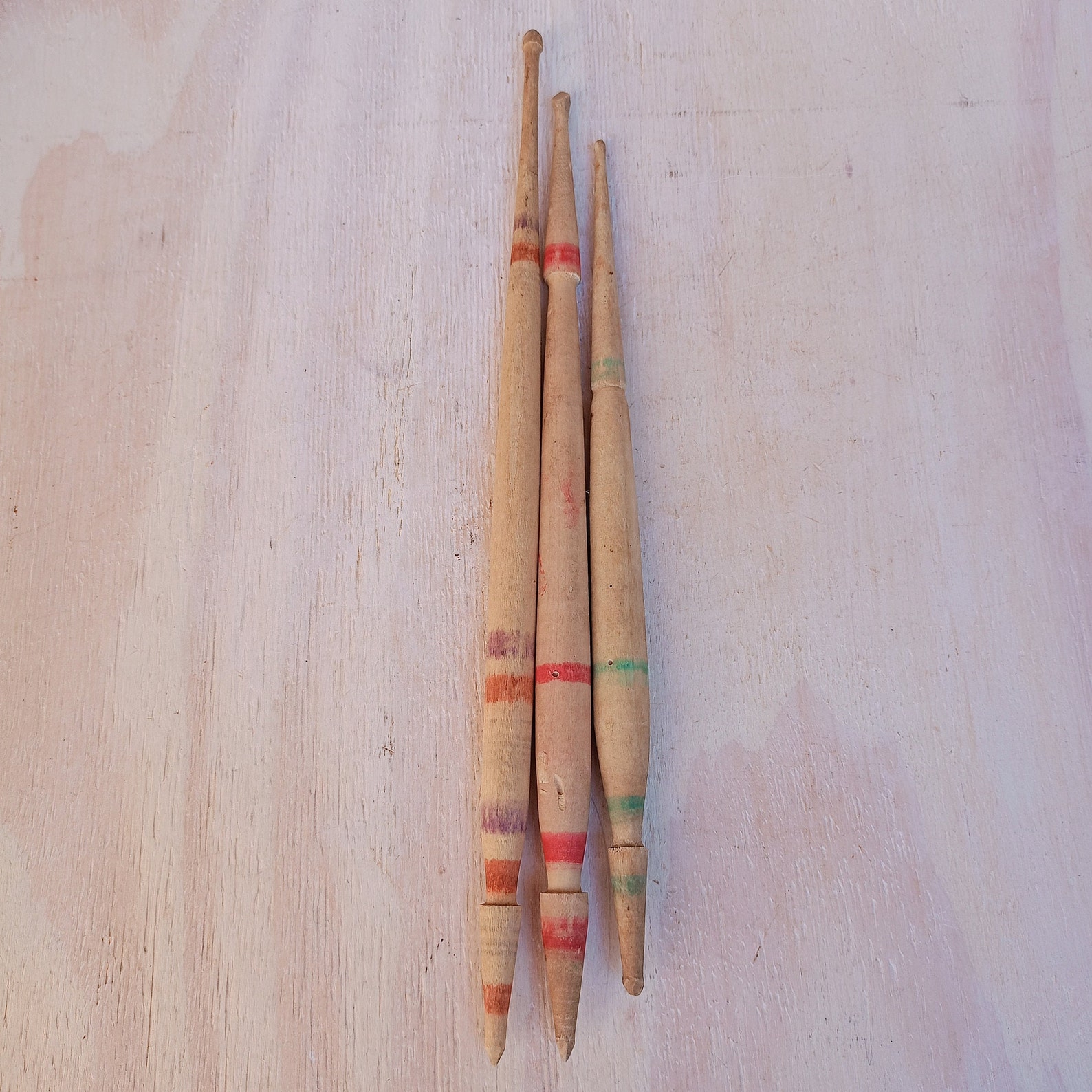 Vintage Wool Spindles, 3old Wooden Spindles, Wool Spinning, Rustic Home ...
