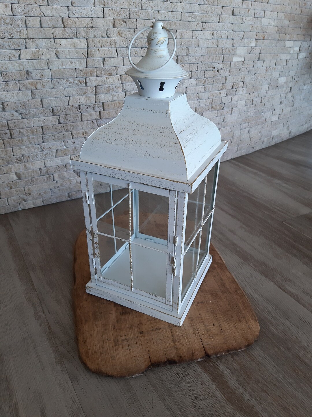 Iron White Lantern. Candle Lantern. Windproof Porch Candle Holder. Home ...