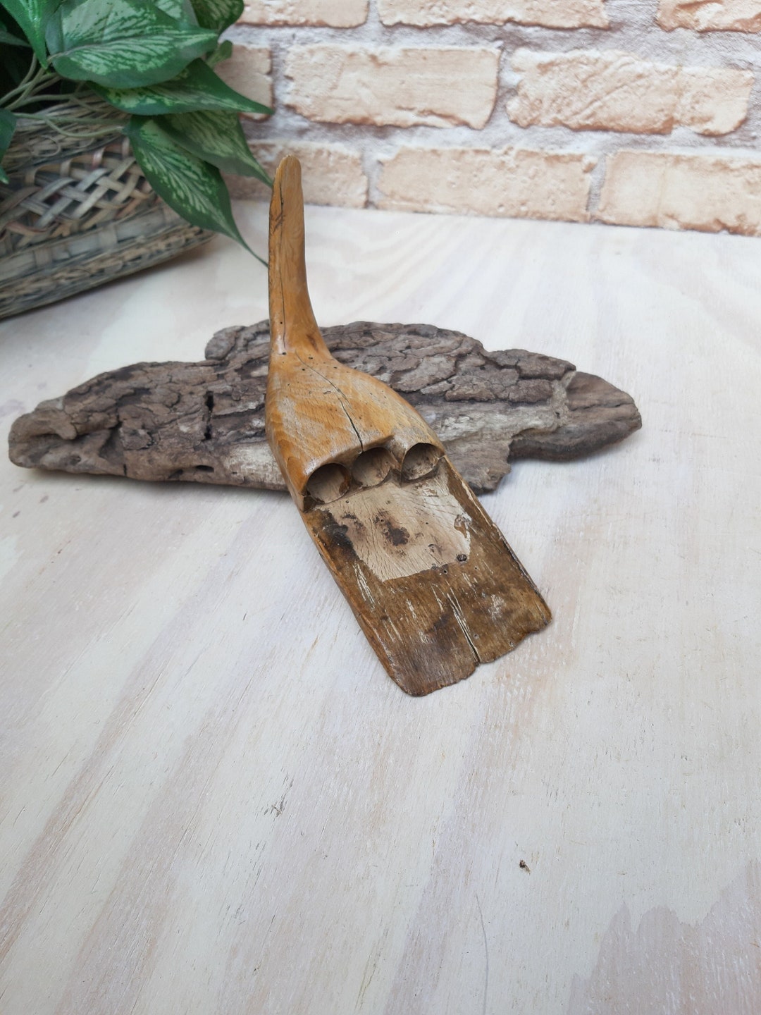 Vintage Harvest Hook, Primitive Wooden Hook, Farm Hand Harvest Tool ...