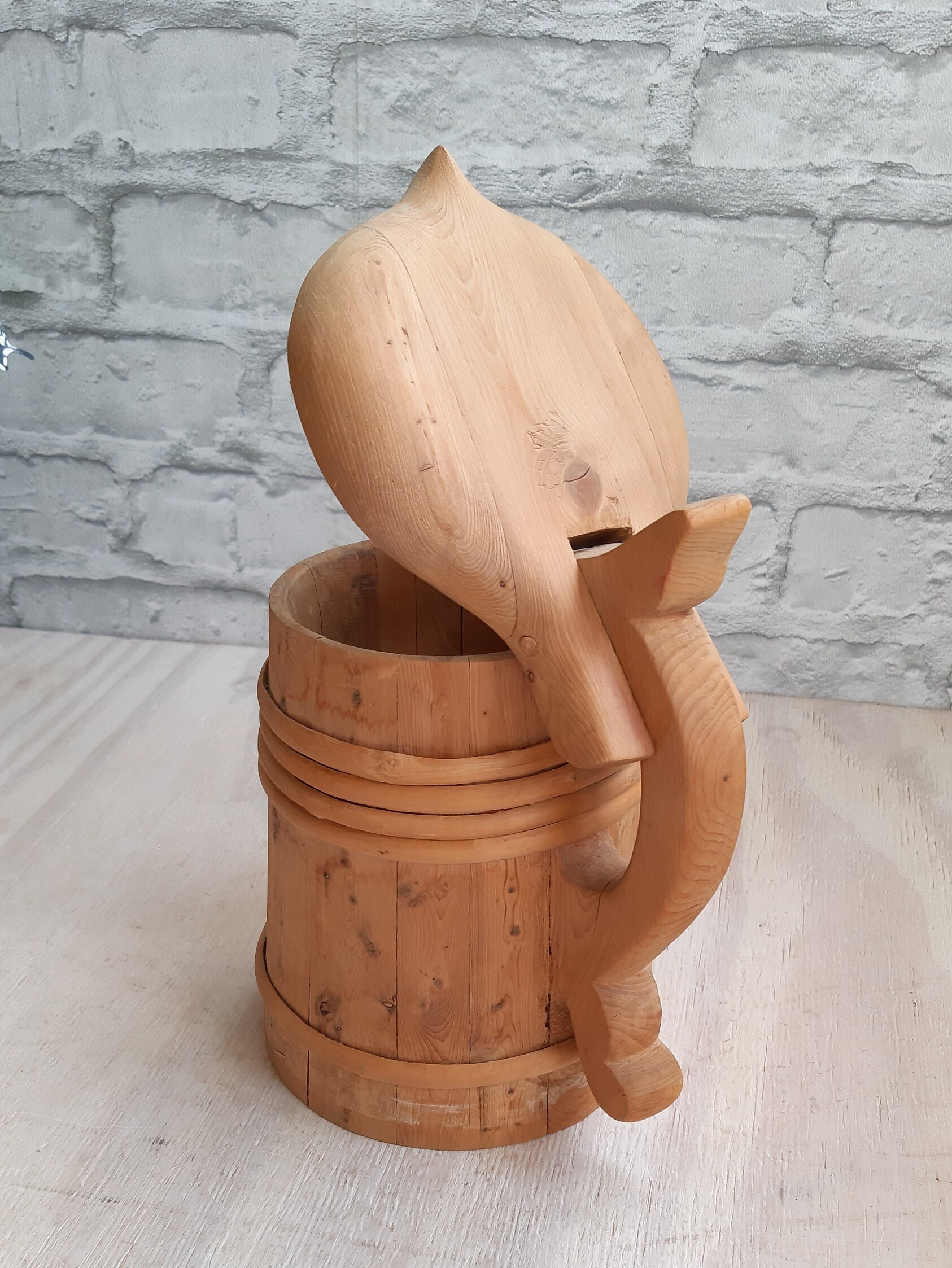 Large Swedish Wooden Cup With a Lid, Bent Wood, Handmade Scandinavian ...