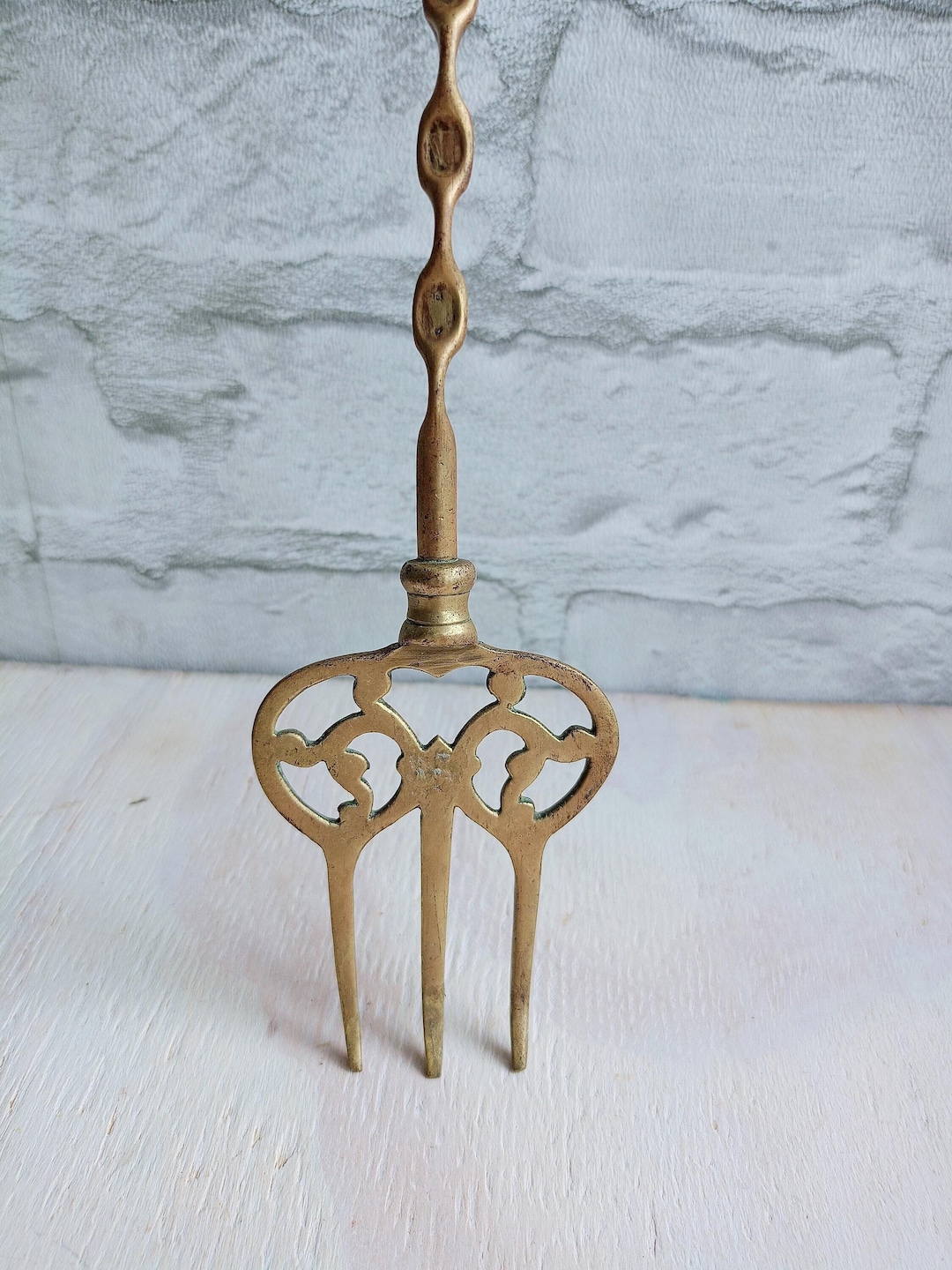 Brass Roasting Fork, English Hanging Fork, Retro Long Handle, Fireplace ...