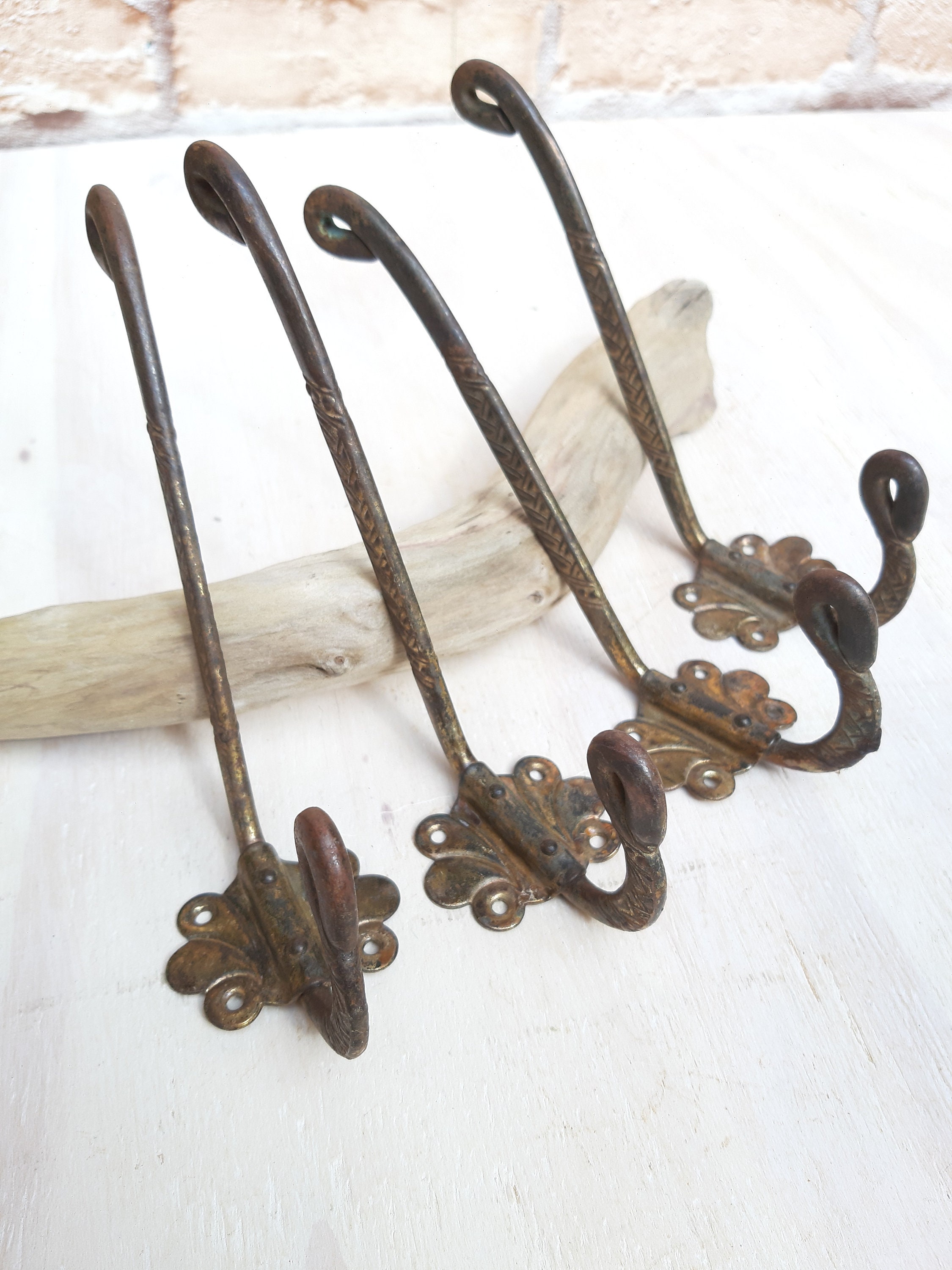 Vintage Double Hook, 4 Metal Coat Hooks, Retro Hangers. - Etsy