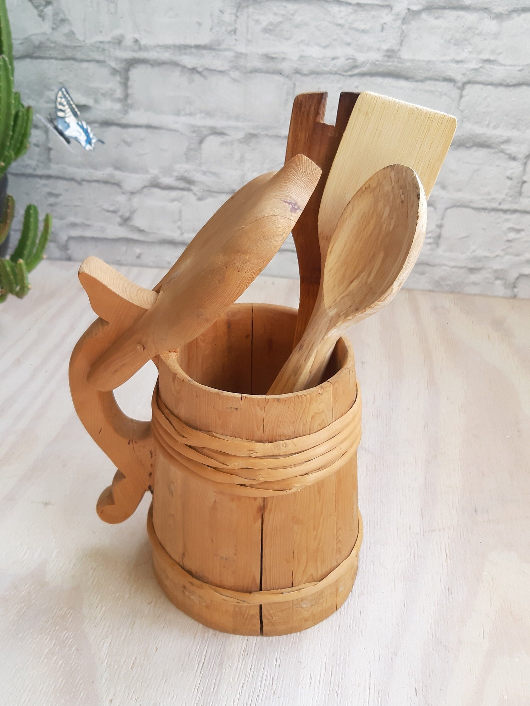 Large Swedish Wooden Cup With a Lid, Bent Wood, Handmade Scandinavian ...