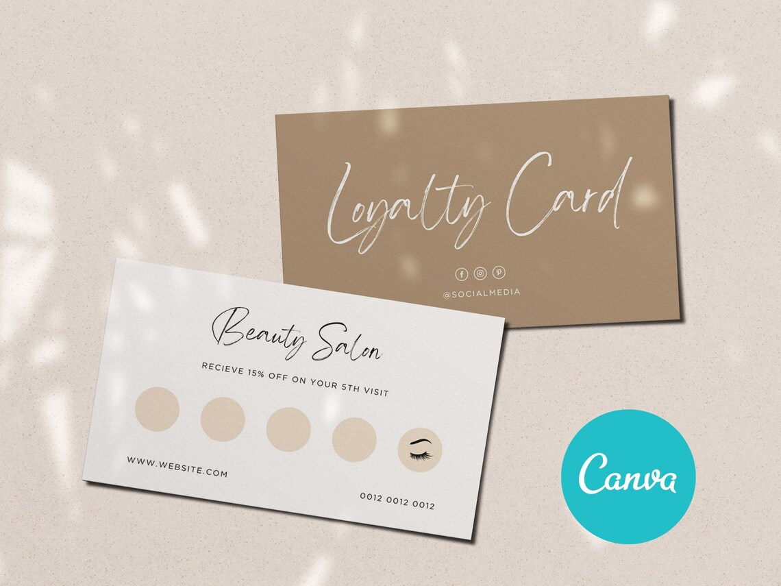 Customer Loyalty Card Canva Template, Editable Loyalty Card, Printable ...