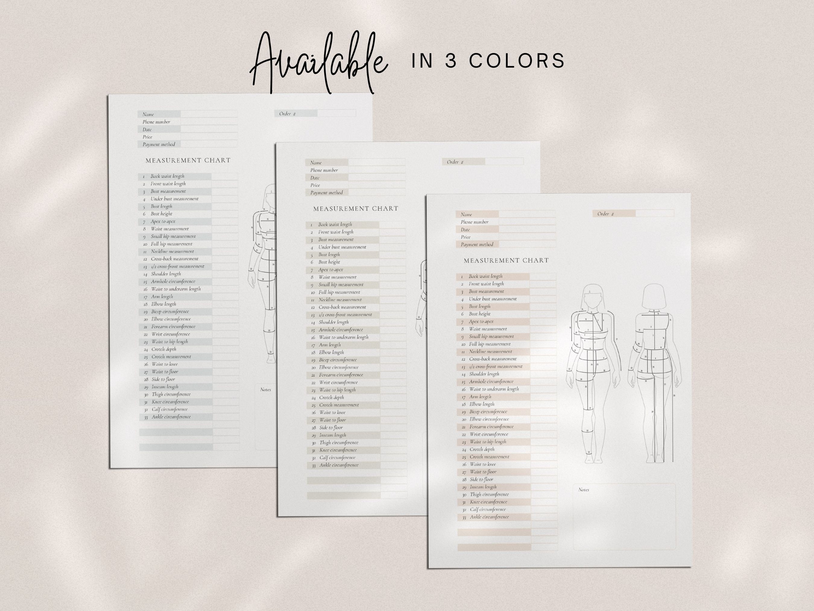 Body Measurement Chart | Women Female Template Fashion Designer | PDF ...