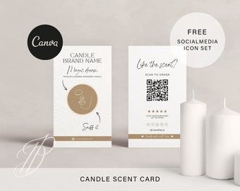 Candle Scent Card Template, Editable Business Tester Card, Wax Melt ...