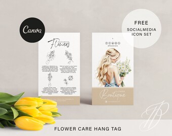 Flower Care Hang Tag Fresh Flower Plant Care Card Bouquet Care ...